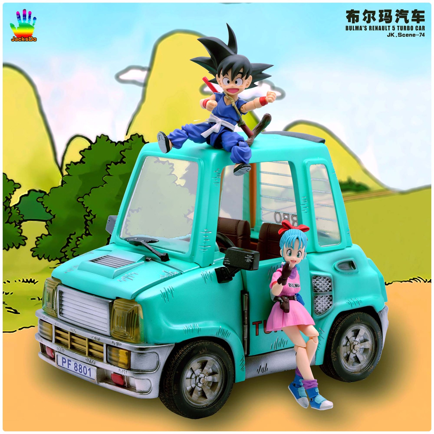 【In Stock】JacksDo Dragon Ball Z Bulma's Renault 5 Turbo car Resin Statue