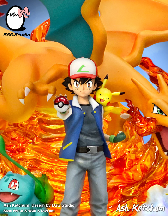 【In Stock】EGG-Studio Pokemon Ash Ketchum family photo Resin statue