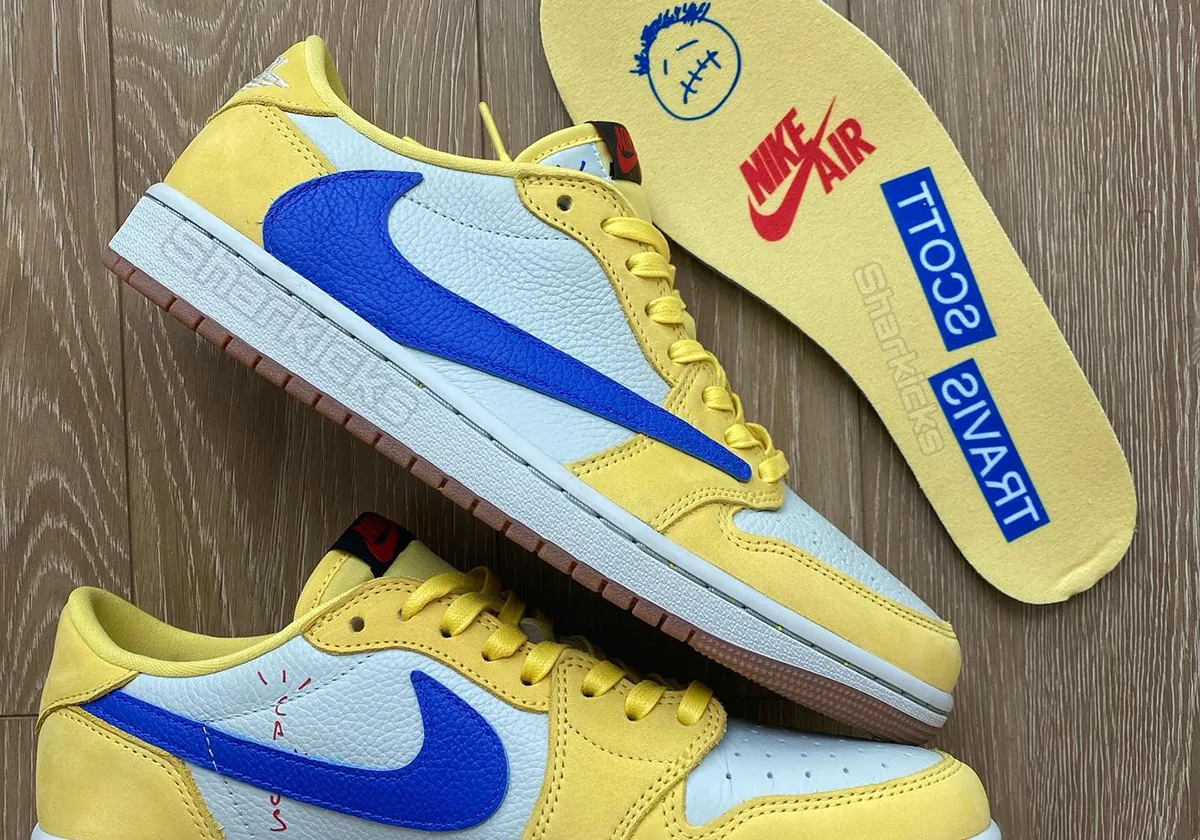 Detailed Look: Travis Scott x Air Jordan 1 Low OG “Canary” - www ...