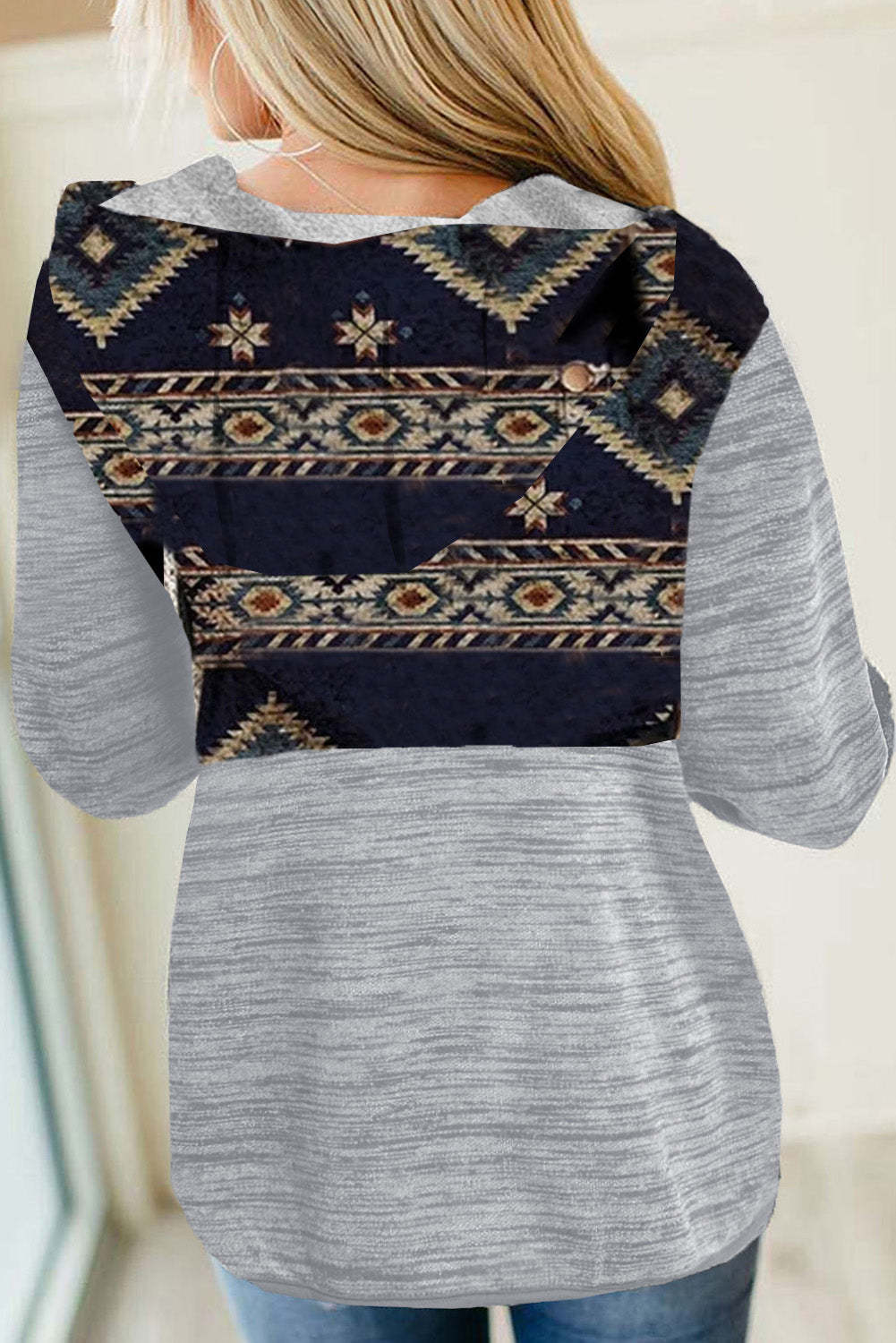 Us 29 99 Aztec Tribal Geometric Print Hoodies With Pocket