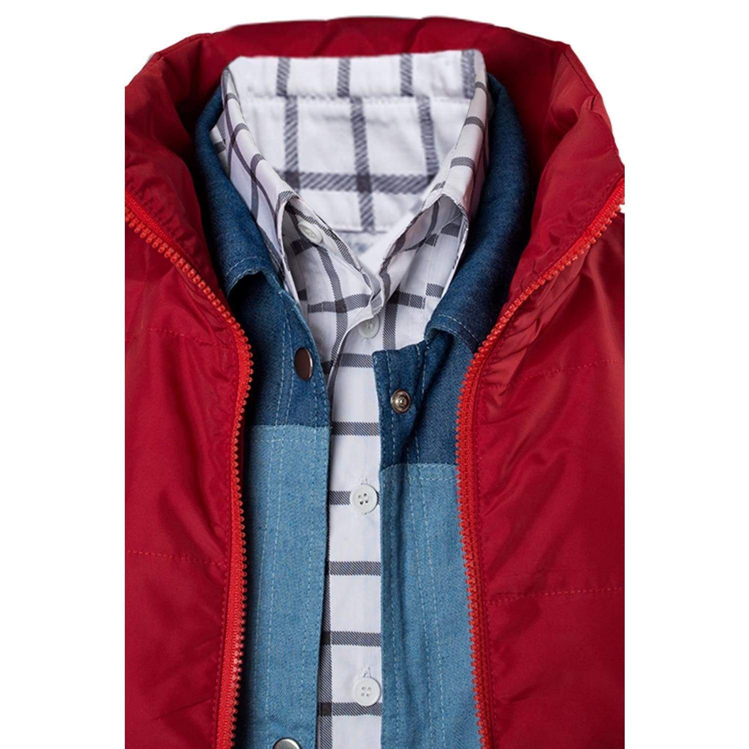 Back To The Future Cosplay Costume Marty Mcfly Red Waistcoat
