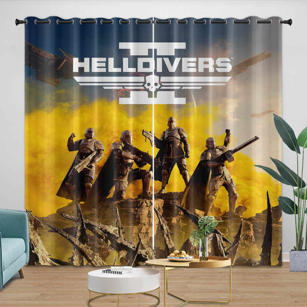 US$ 45.99 - Helldivers 2 Curtains Blackout Window Drapes - www ...