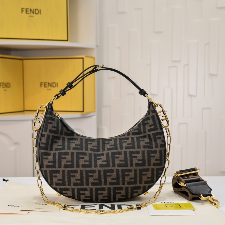 FENDI 29CM FENDIGRAPHY DESIGNER CROSSBODY BAG FOR WOMEN