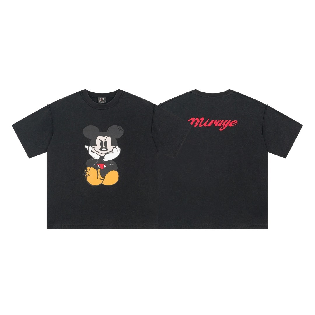 US$ 55.00 - Vintage Mickey Mouse Cracked Print Washed T-Shirt - www ...
