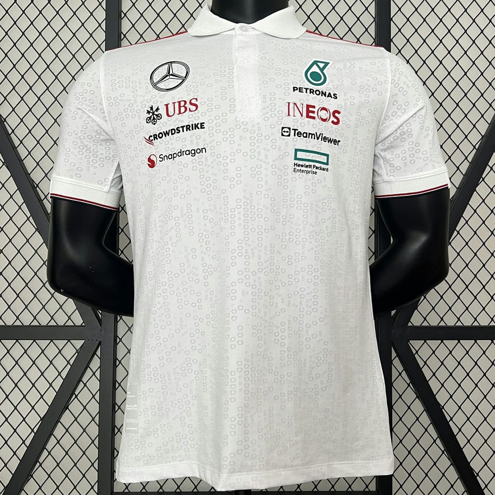 2024 Mercedes F1 White Polo Racing Suit | SPORTS211