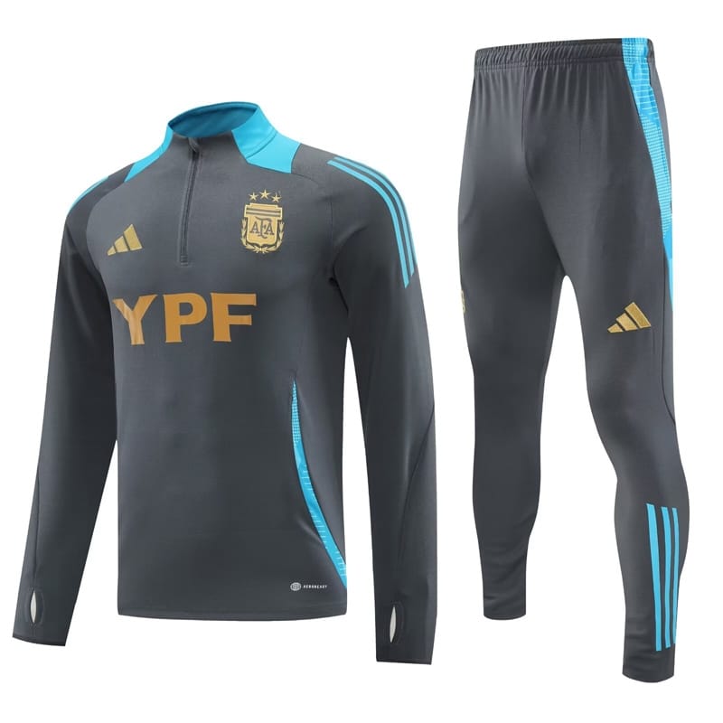 2024 Argentina Gray Half Pull Tracksuit | SPORTS211