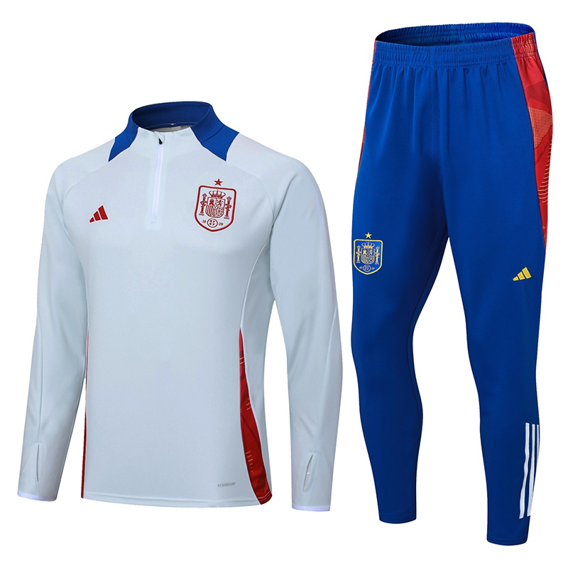 2024 Spain White Half Pull Tracksuit | SPORTS211