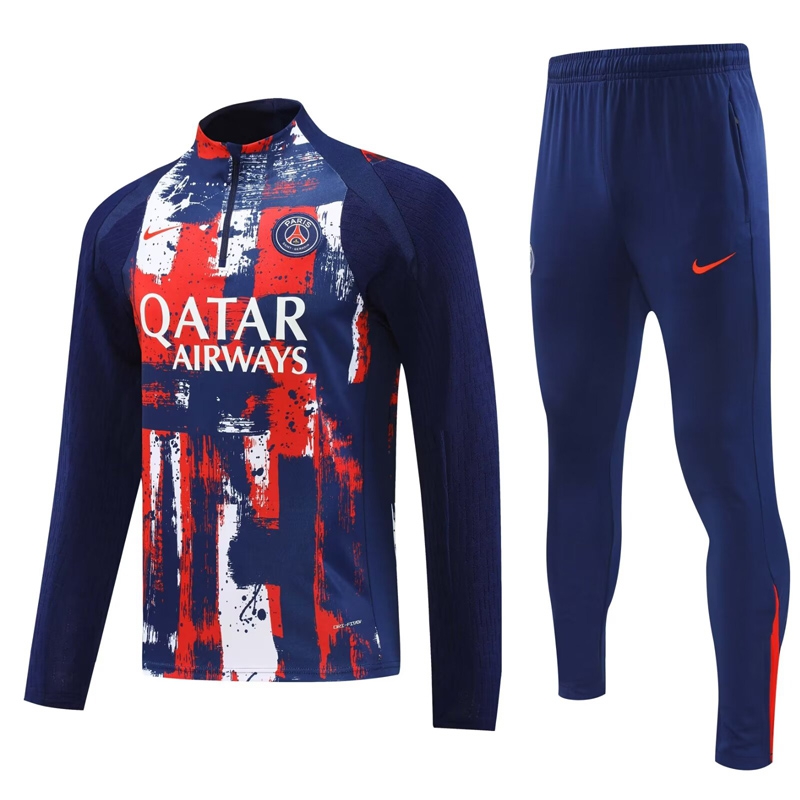2024/25 PSG Dark Blue Half Pull Tracksuit | SPORTS211