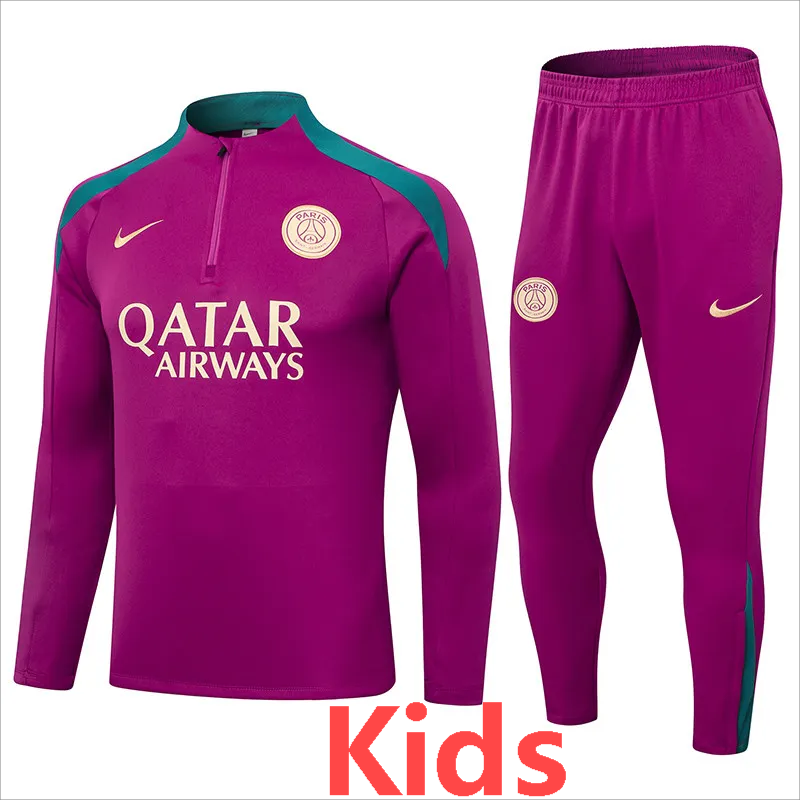 2024/25 PSG Pink Kids Half Pull Tracksuit | SPORTS211