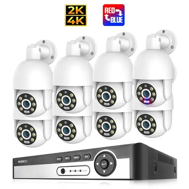 TinoSec H.265 8CH UHD 4K POE Security Camera System AI 8MP PTZ Camera ...
