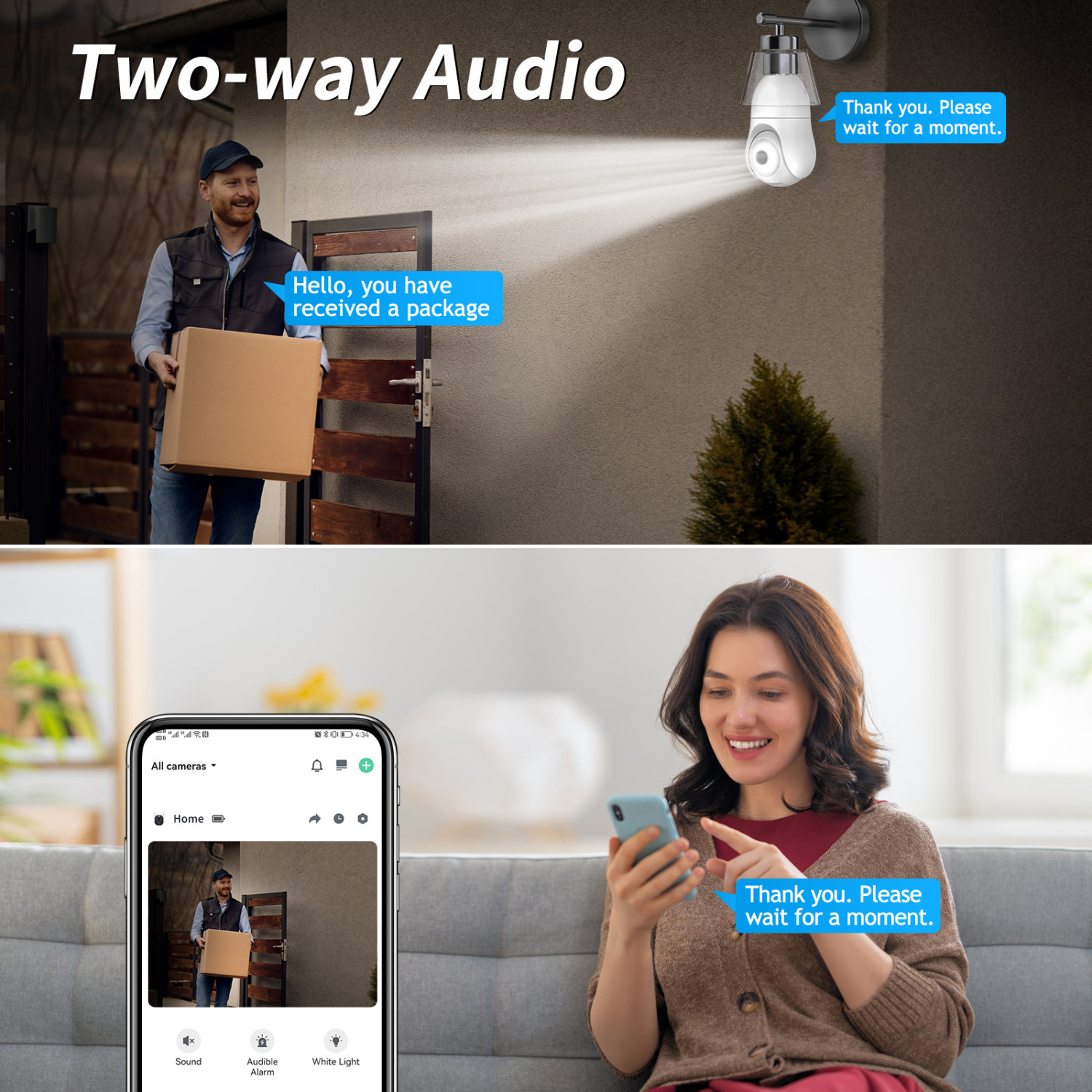 Tinosec 3MP 2K Wifi Light Bulb Security Camera Full Color Night Vision ...