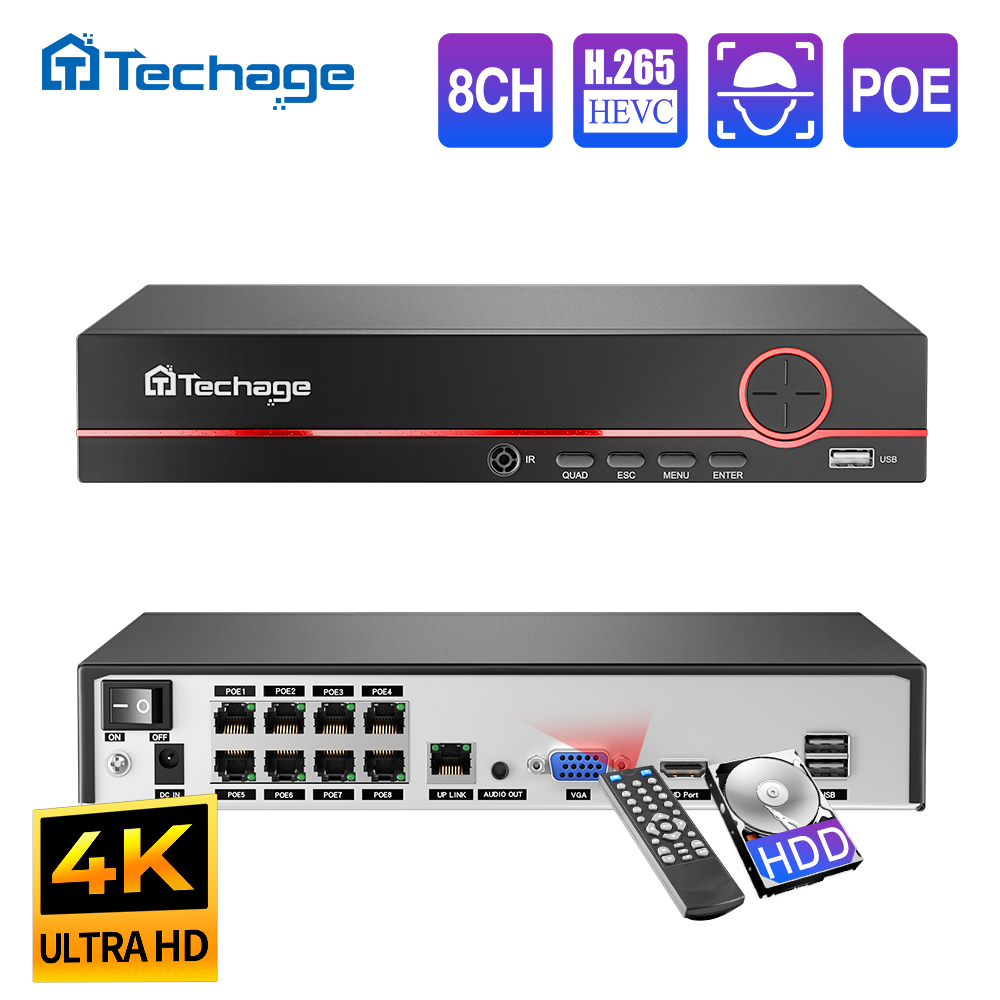 Tinosec H.265 8CH POE NVR 4K 8MP 5MP 4MP 1080P Power Over Ethernet IP ...