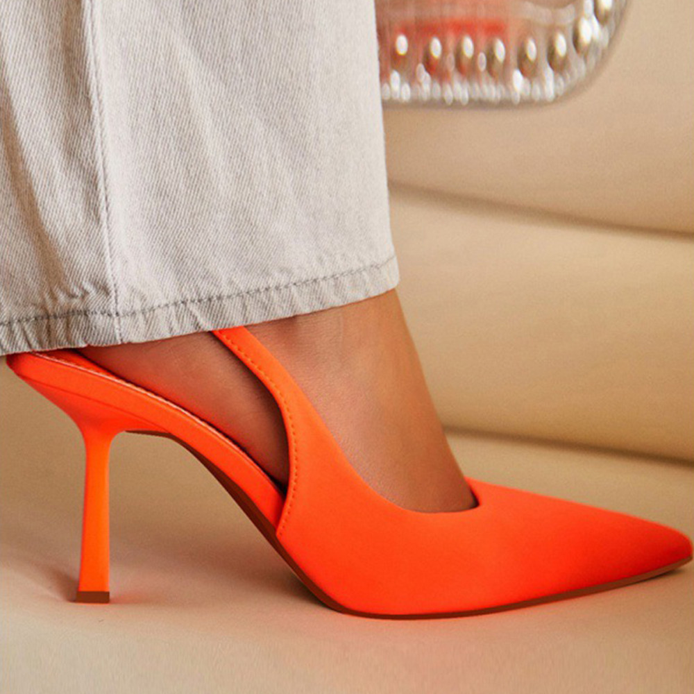 New Summer Elegant Pointed Toe Stiletto Fashion Color Plus Size Heels