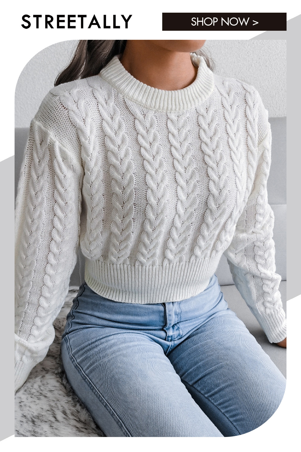 Solid Fried Dough Twist Waist Knit Open Navel Sweaters&cardigans