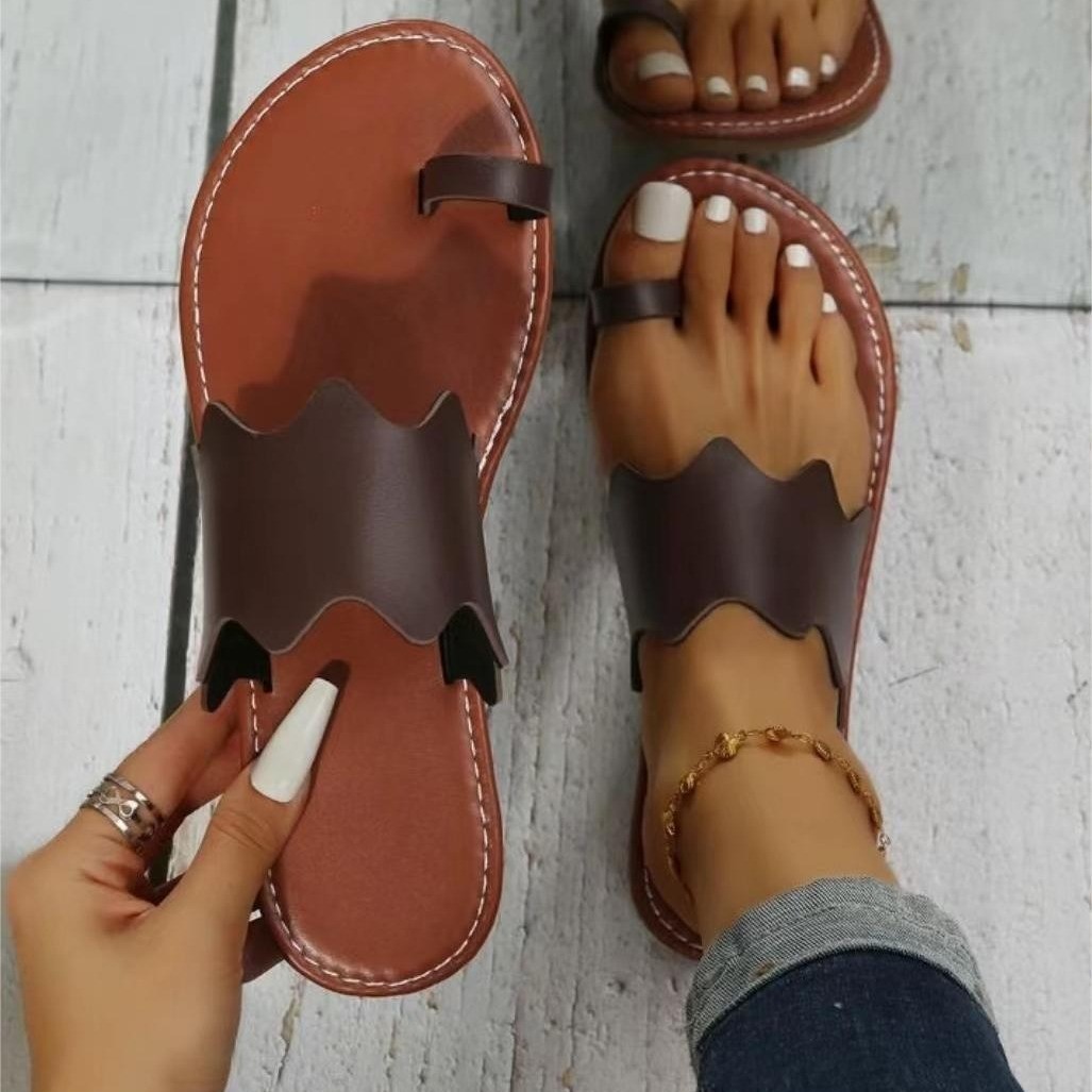 Women's Lightweight Toe Loop Sandals, Clip Toe Lightweight Open Toe ...