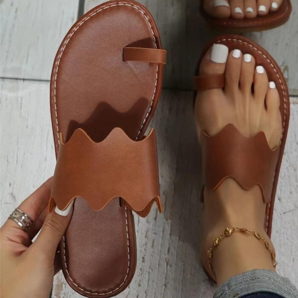 Women's Lightweight Toe Loop Sandals, Clip Toe Lightweight Open Toe ...