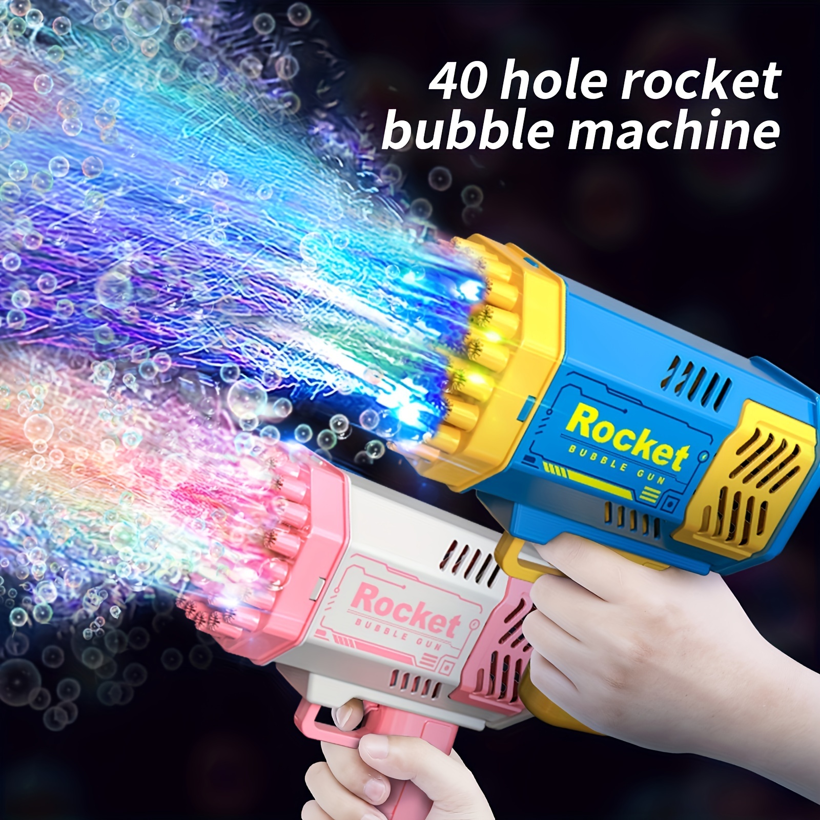 one pack Electric Automatic Bubble Gun with LED Light for Kids ...