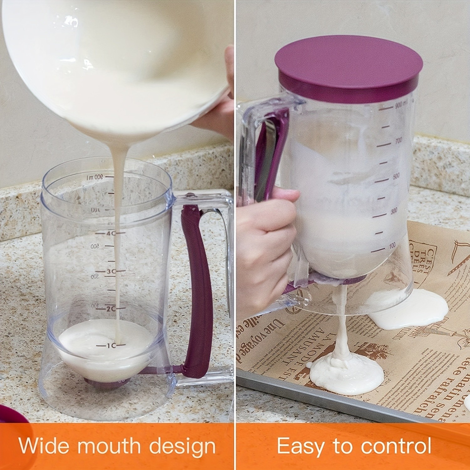 Precision Cupcake Batter Dispenser - Easy-Pour Funnel Design, Handheld ...