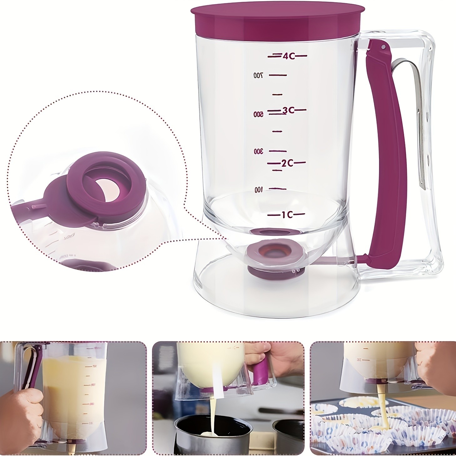 Precision Cupcake Batter Dispenser - Easy-Pour Funnel Design, Handheld ...