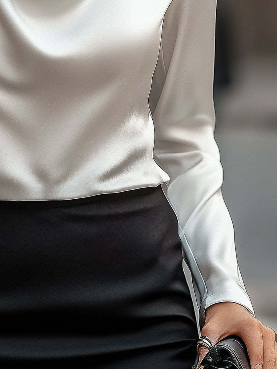 Elegant Draped Neckline Women's Top