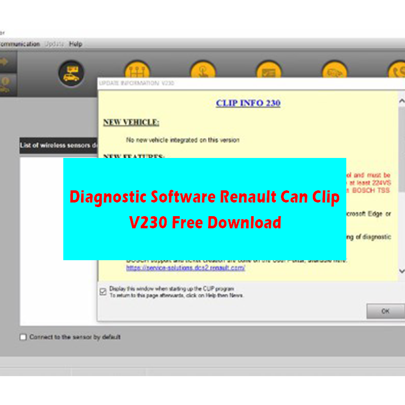 Free Download Renault Can Clip V230 V232 WIFI Diagnostic Software