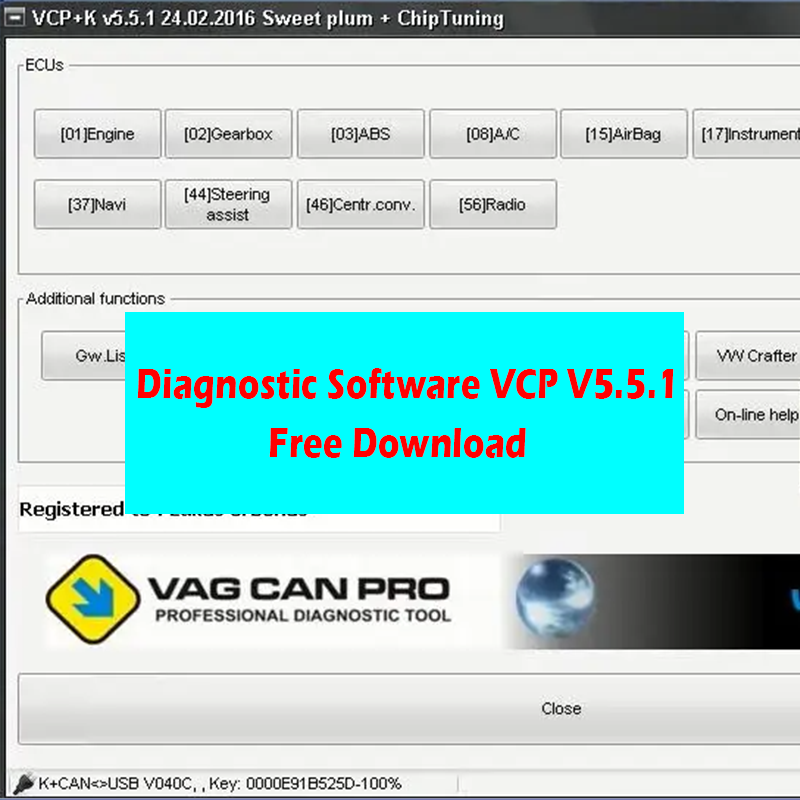 VAG CAN PRO VCP V5.5.1 Diagnostic Software Free Download