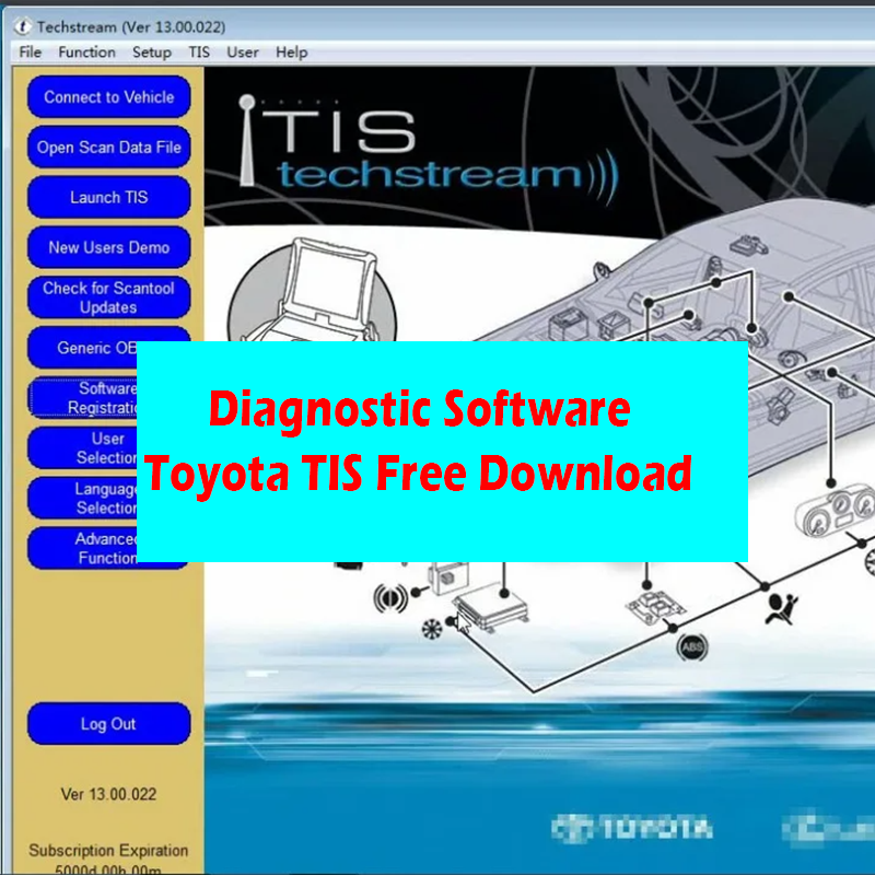 MINI VCI for TOYOTA TIS Techstream Diagnostic Software Free Download
