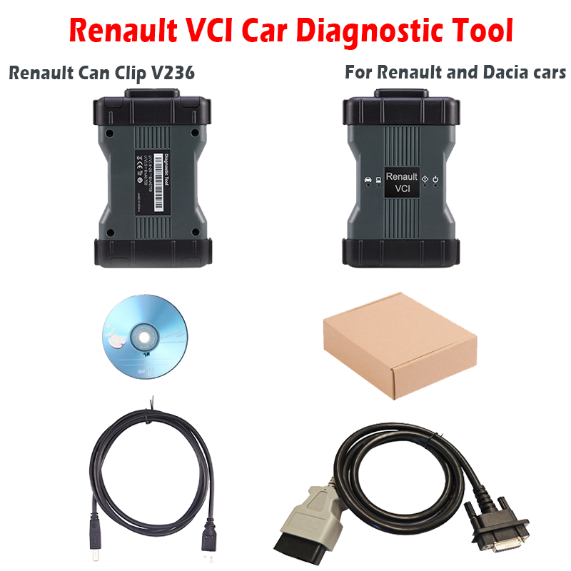 Renault VCI Automotive Diagnostic Tool for Dacia Vehicle with Can Clip V236