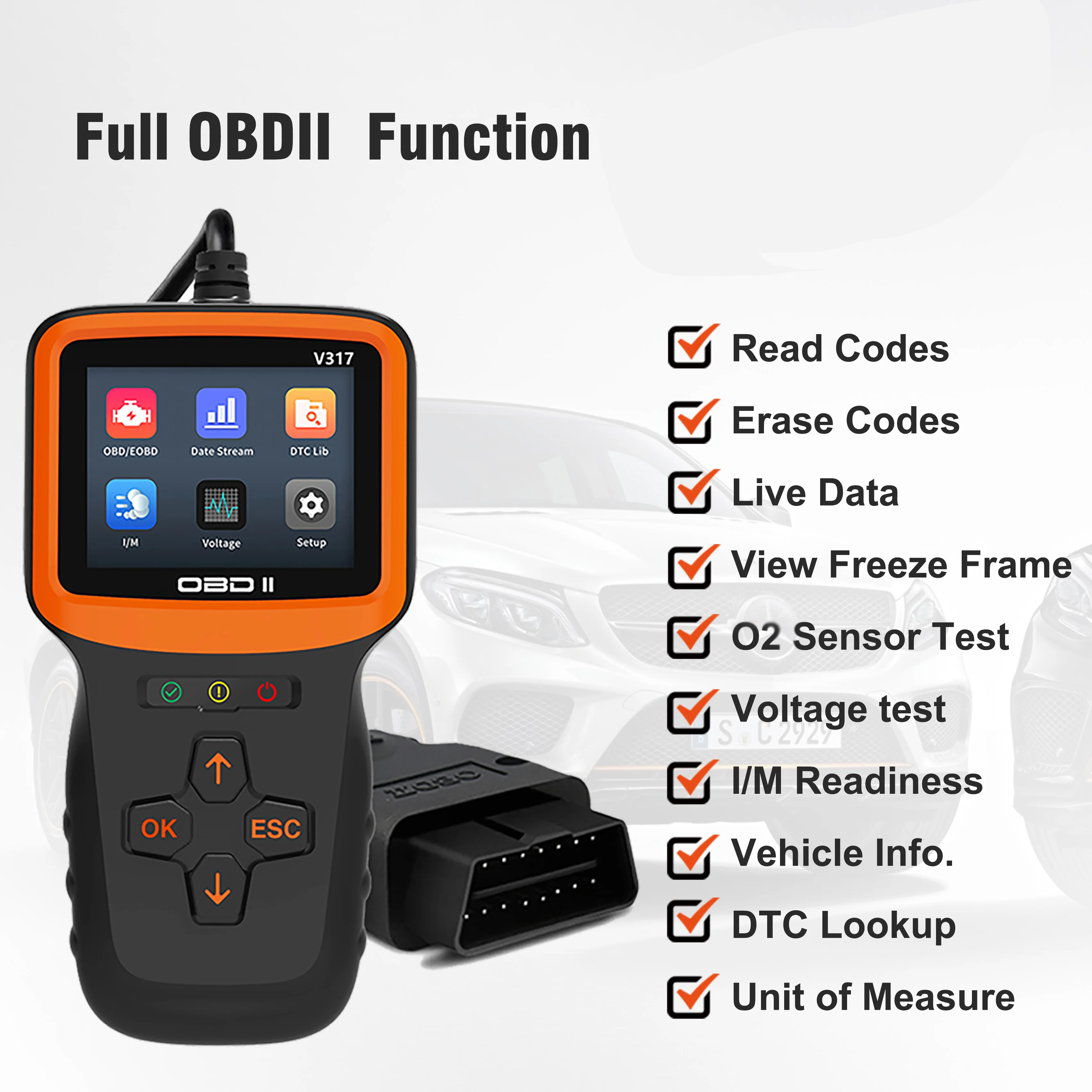 V317 OBD2 Scanner Mini Fault Diagnosis Instrument Handheld Detector