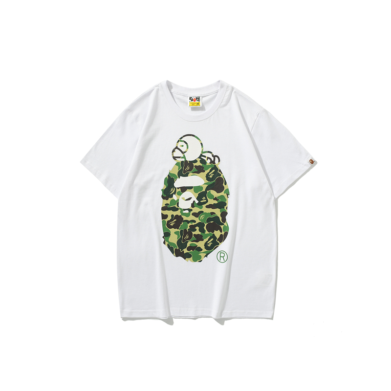 BAPE ABC Camo Big Ape Head Baby Milo Tee Street T-Shirt white green ...