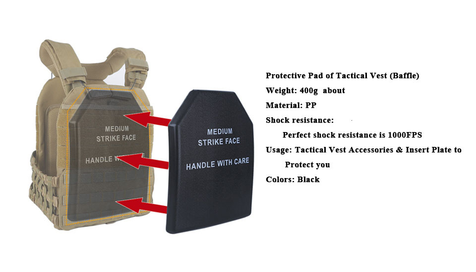 Tactical Vest Chest Resistant Pad Strike Face Body Armor Plate Baffle ...