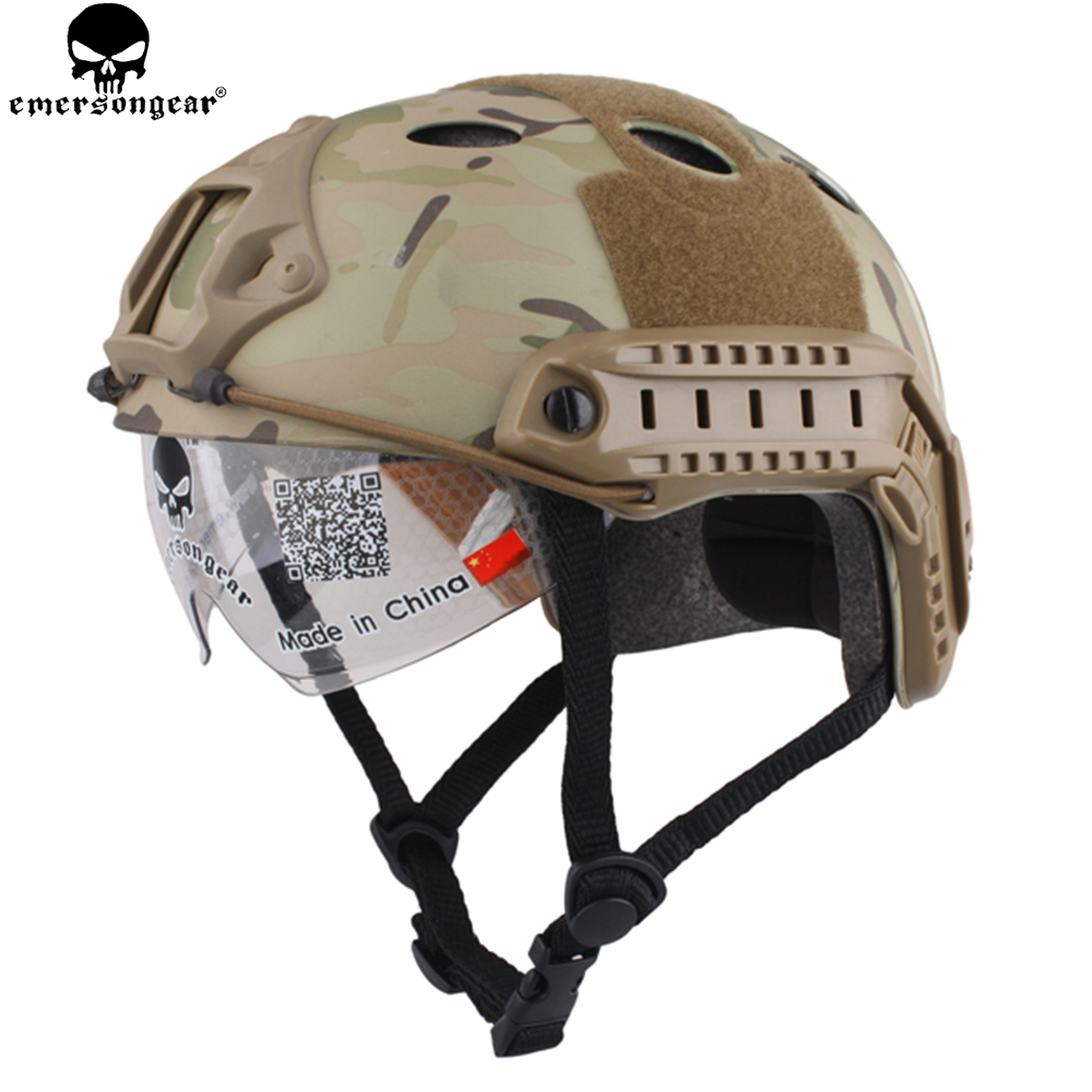 EMERSONGEAR FAST Helmet With Protective Goggle Glasses PJ Type Tactical ...
