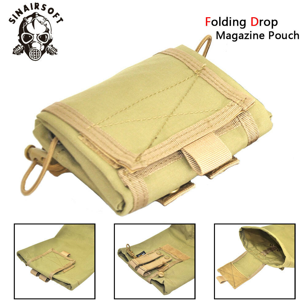 Tactical Molle Folding Magazine Utility Drop Dump Pouch Ammo Recycling ...
