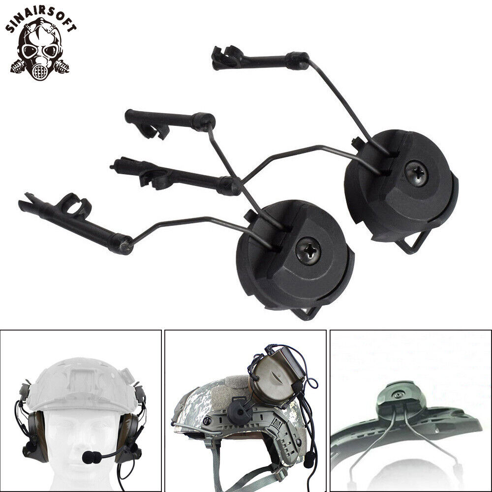 SINAIRSOFT Tactical Helmet Headset Rail Adapter Headphone w/ Picatinny ...