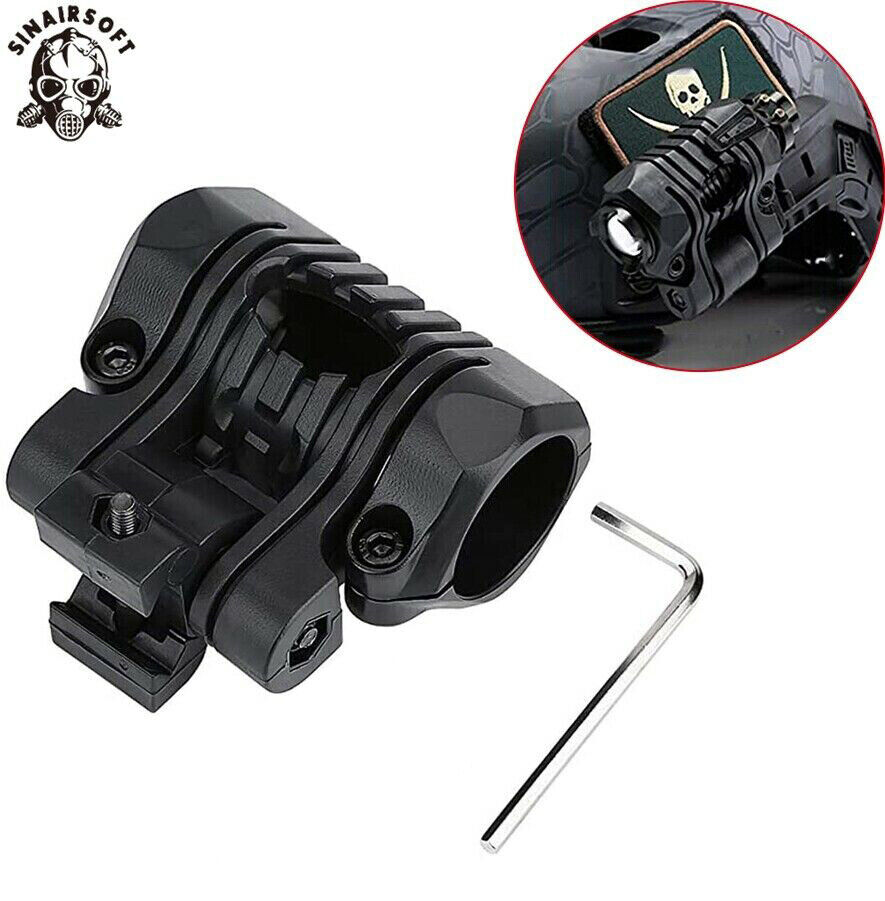 SINAIRSOFT Tactical Fast Helmet Flashlight Mount Holder Torch Clip ...