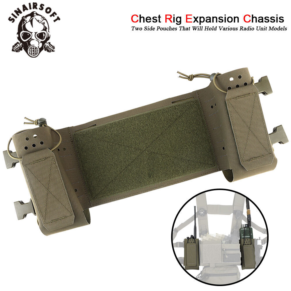 SINAIRSOFT Tactical Chest Rig Vest Chassis Expander Radio Pouch Mag ...