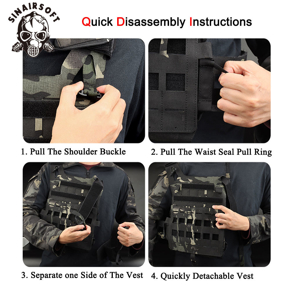 SINAIRSOFT Tactical Vest SPC Lightweight Modular MOLLE Plate Carrier ...