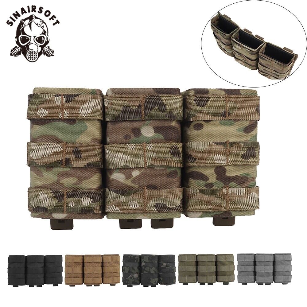 SINAIRSOFT Tactical Triple 5.56 Magazine Pouch Open Top Molle Rifle Mag ...