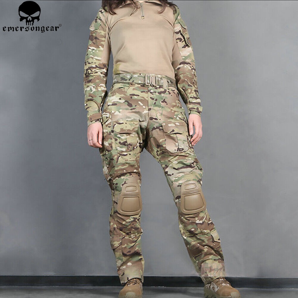 EMERSONGEAR Women's Tactical Shirt Pants with Pads Combat Gen3 Airsoft ...