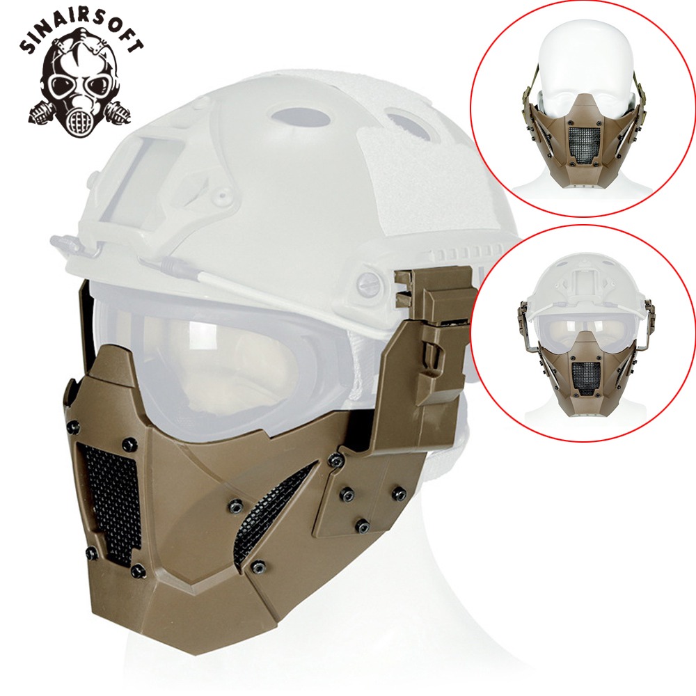 SINAIRSOFT Tactical Warrior Mesh Iron Half Face Mask Airsoft Helmet ...