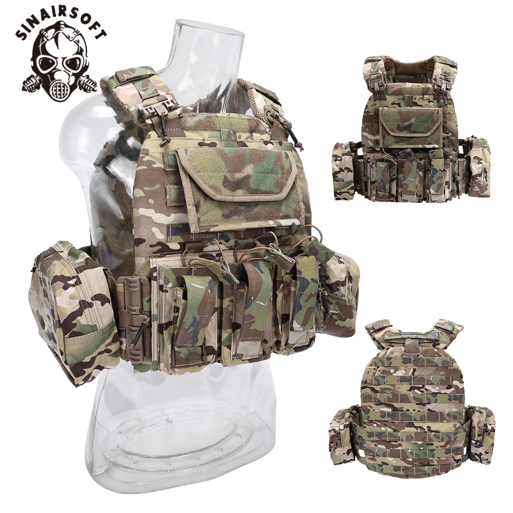 SINAIRSOFT Tactical Quick Release Vest With Molle System Map Pouch and ...