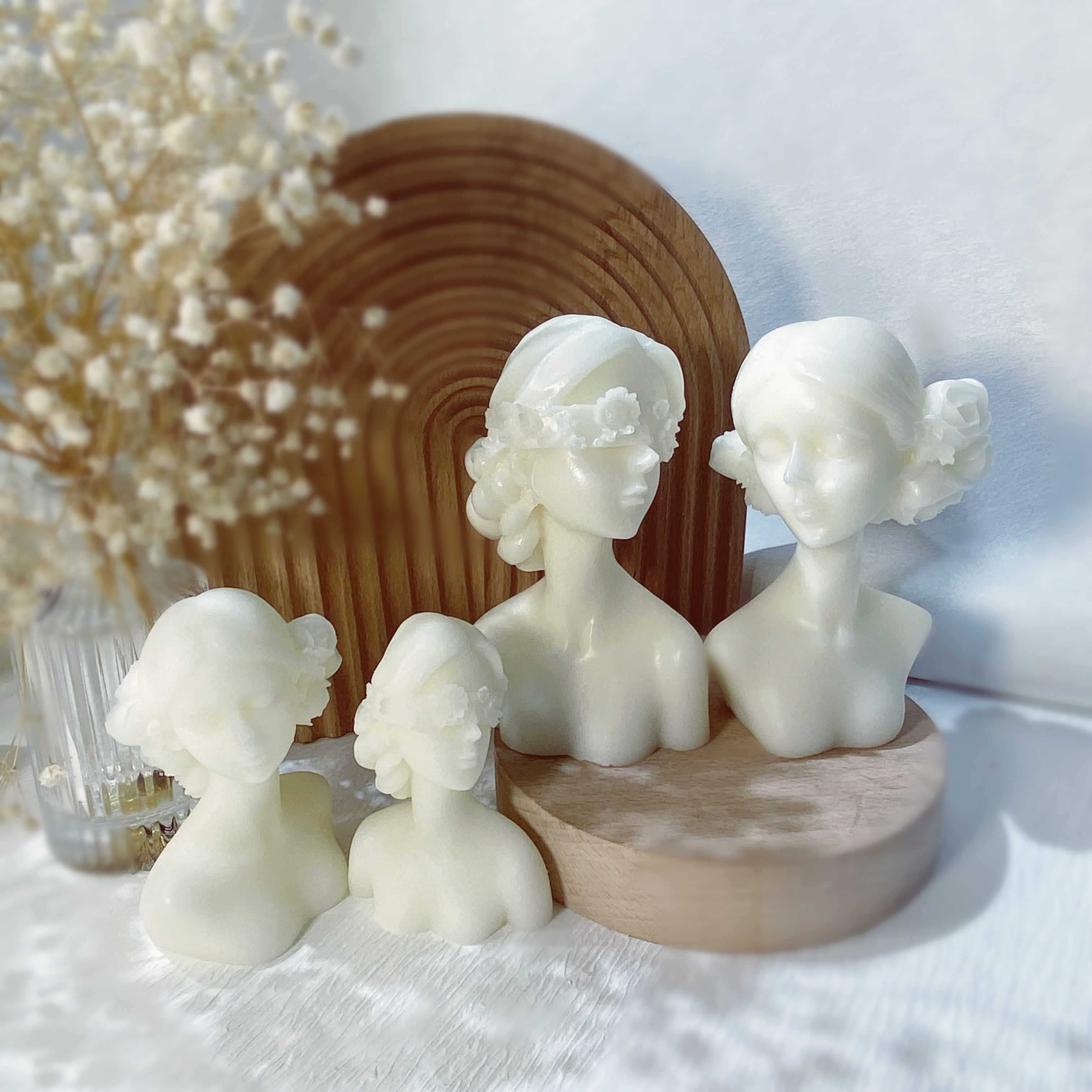 US$ 5.80 - New mold Blindfolded Girl Candle Mold Eye-closed Girl ...