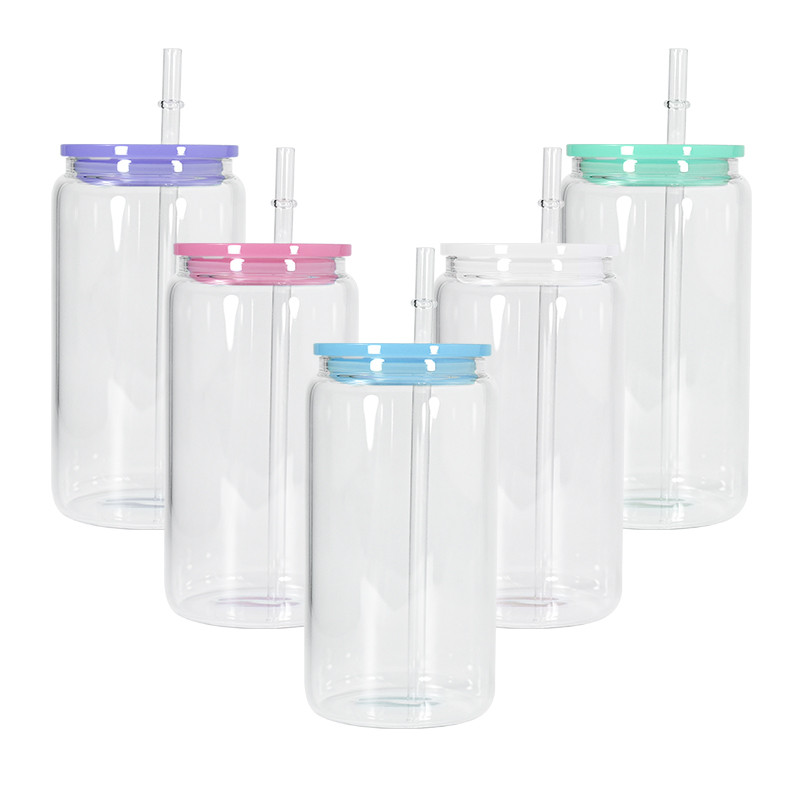 US$ 73.80 - US Warehouse 16oz glass sublimation cup with colored ...
