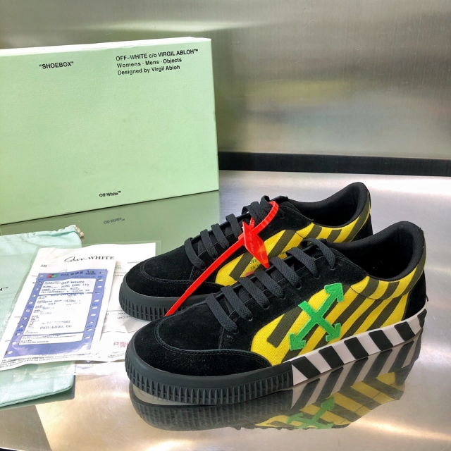 Off White 2021 New Arrivals Black Yellow Shoes Sneaker