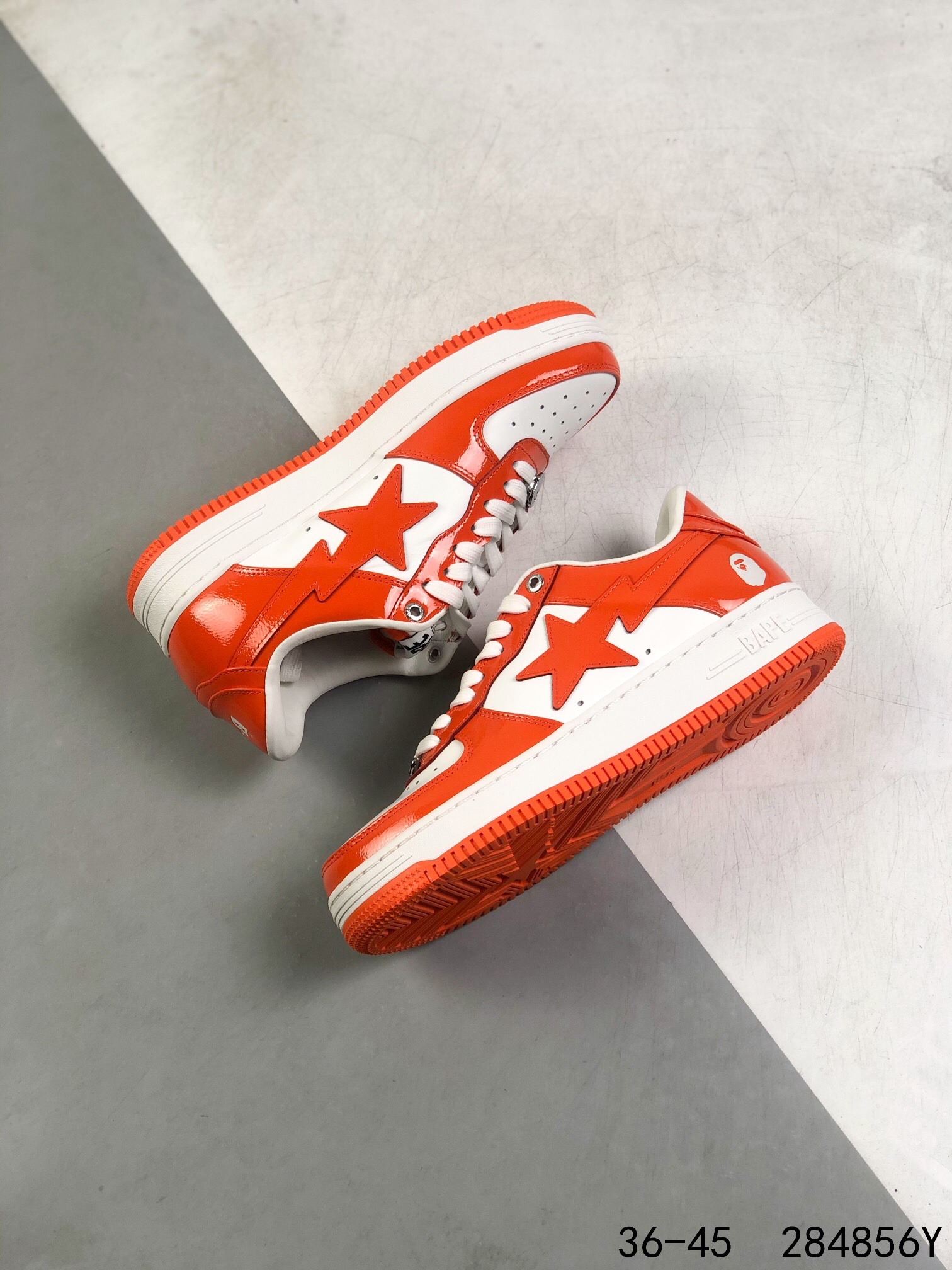 Bape sta sneaker grey & purple leather shoes with og box