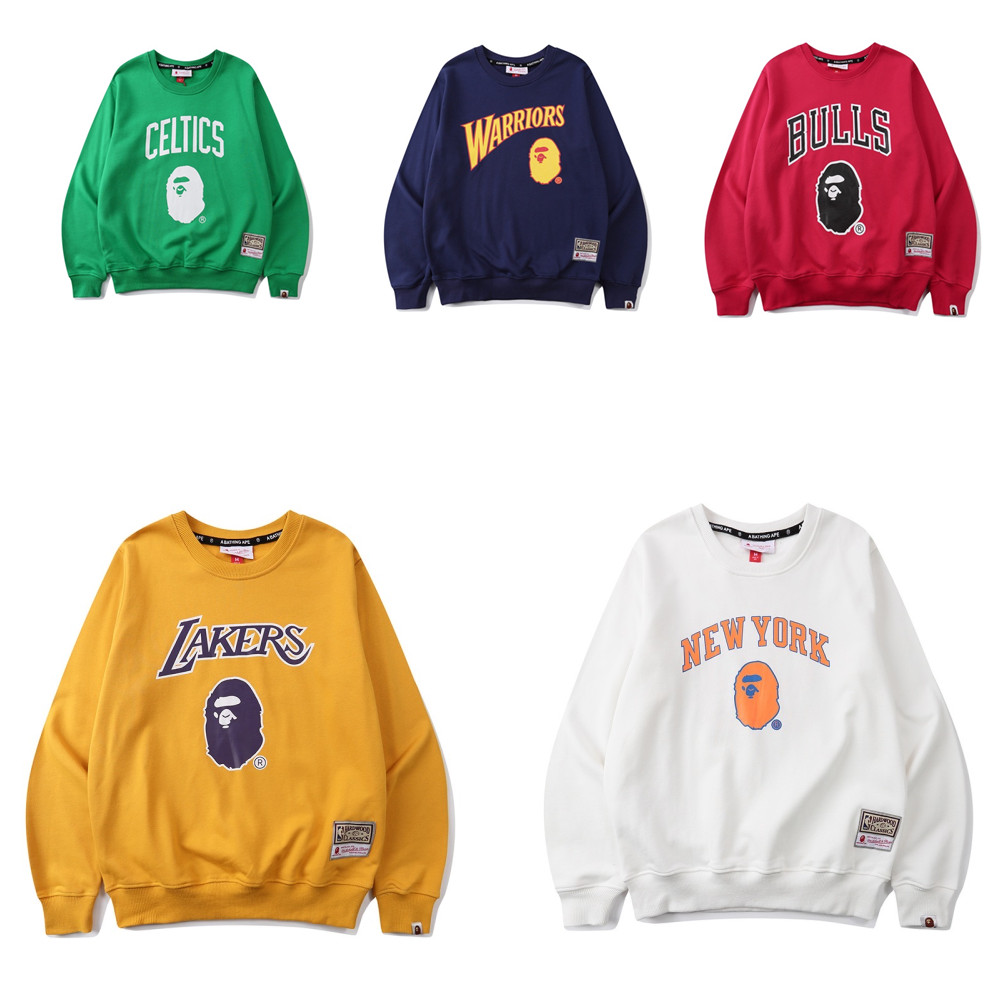 US$ 69.90 - Bape NBA team logo ape head sweatshirt 5 colors- - www ...