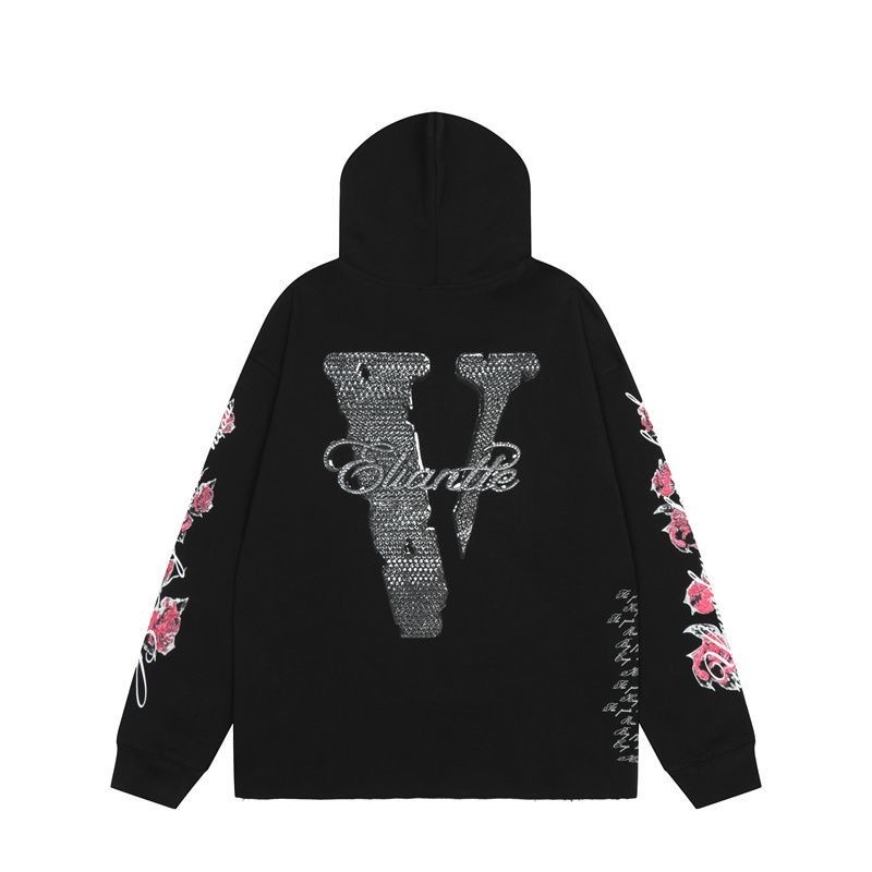 Vlone fire human skeleton hoodie