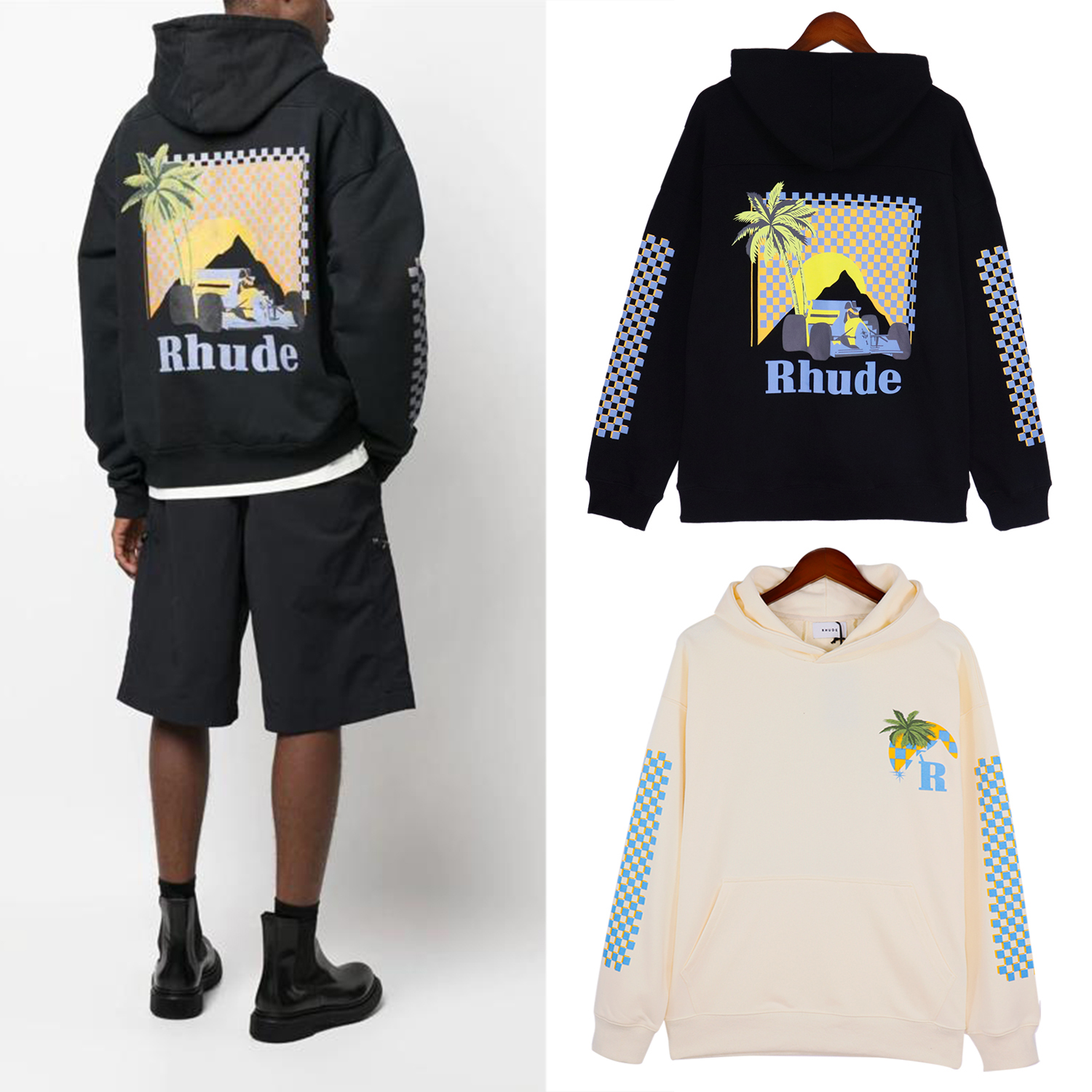 US$ 62.91 - Vintage Literary Pattern Print Drop Shoulder Hoodie 2 ...