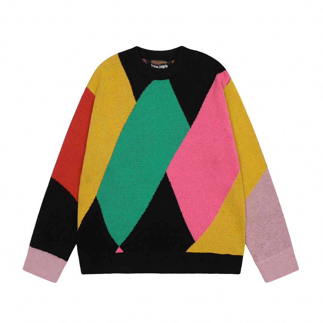 US$ 80.91 - Patchwork Crew Neck Sweater - www.repdog.cn