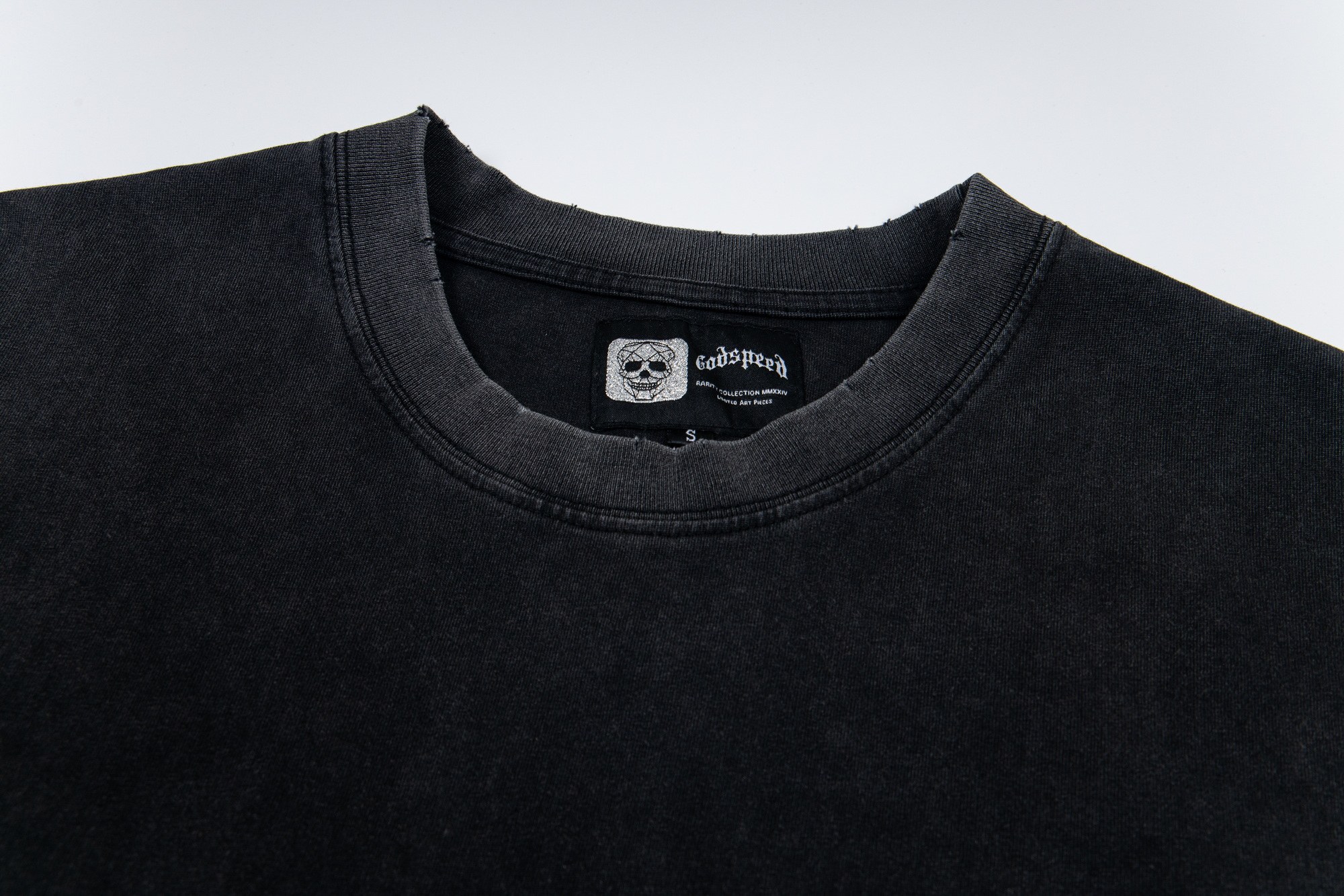 Godspeed Skull Playing Baseball Printed Washed Version Tee T-Shirt